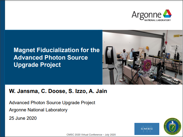 2020 Cmsc Presentation Magnet Fiducialization For The Advanced Photon Source Upgrade Project