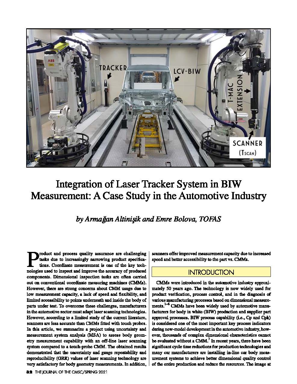 Integration of Laser Tracker System in BIW Measurement: A Case Study in ...