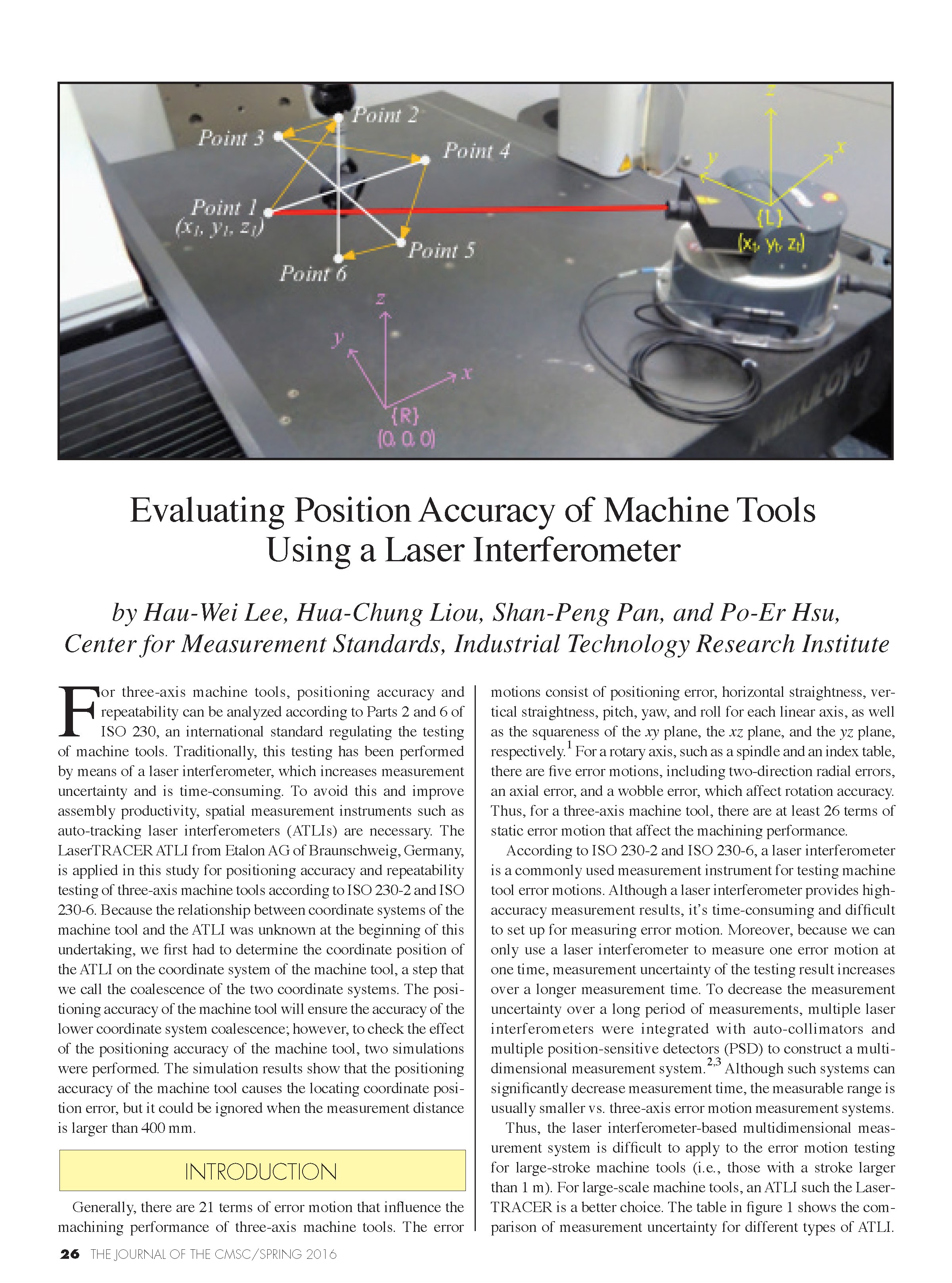 Evaluating Position Accuracy of Machine Tools Using a Laser Interferometer