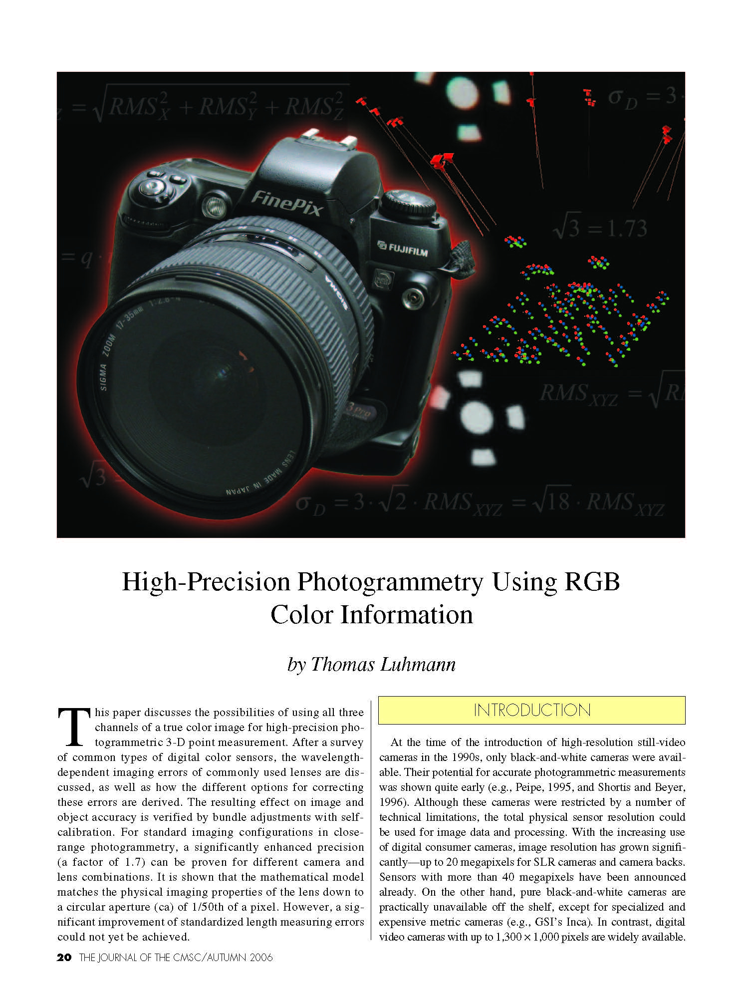 High-Precision Photogrammetry Using RGB Color Information