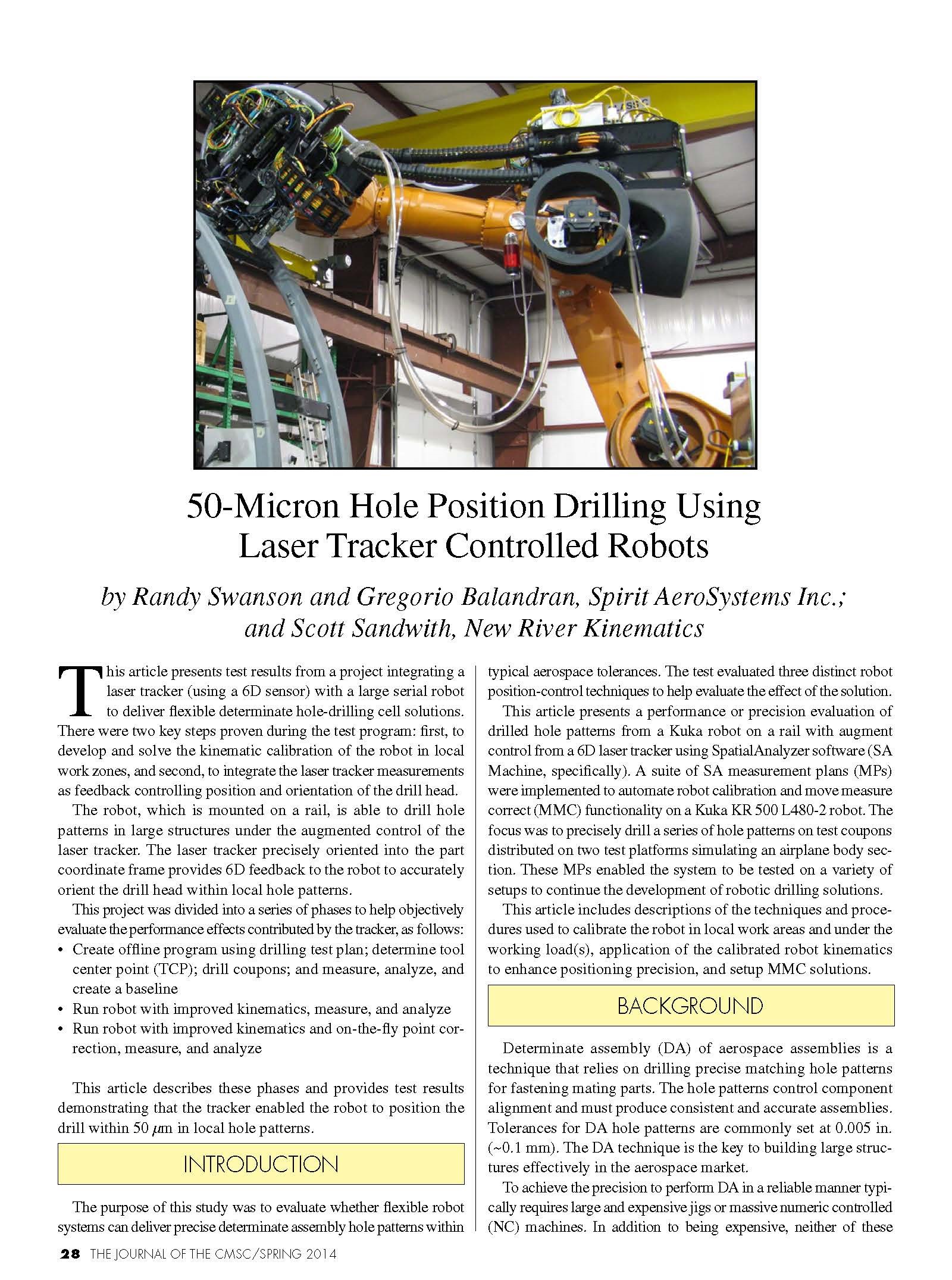 50-Micron Hole Position Drilling Using Laser Tracker-Controlled Robots