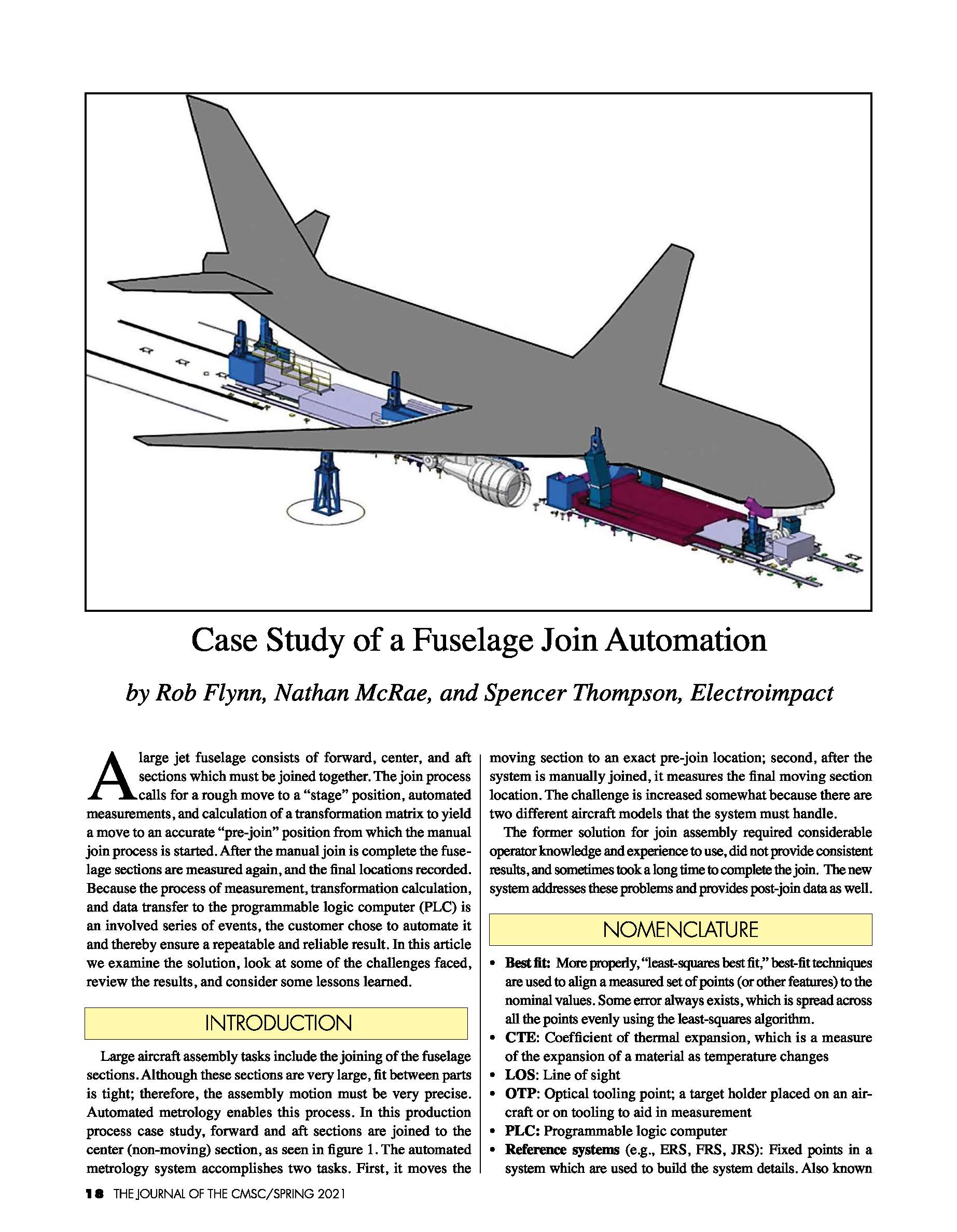 Case Study of a Fuselage Join Automation