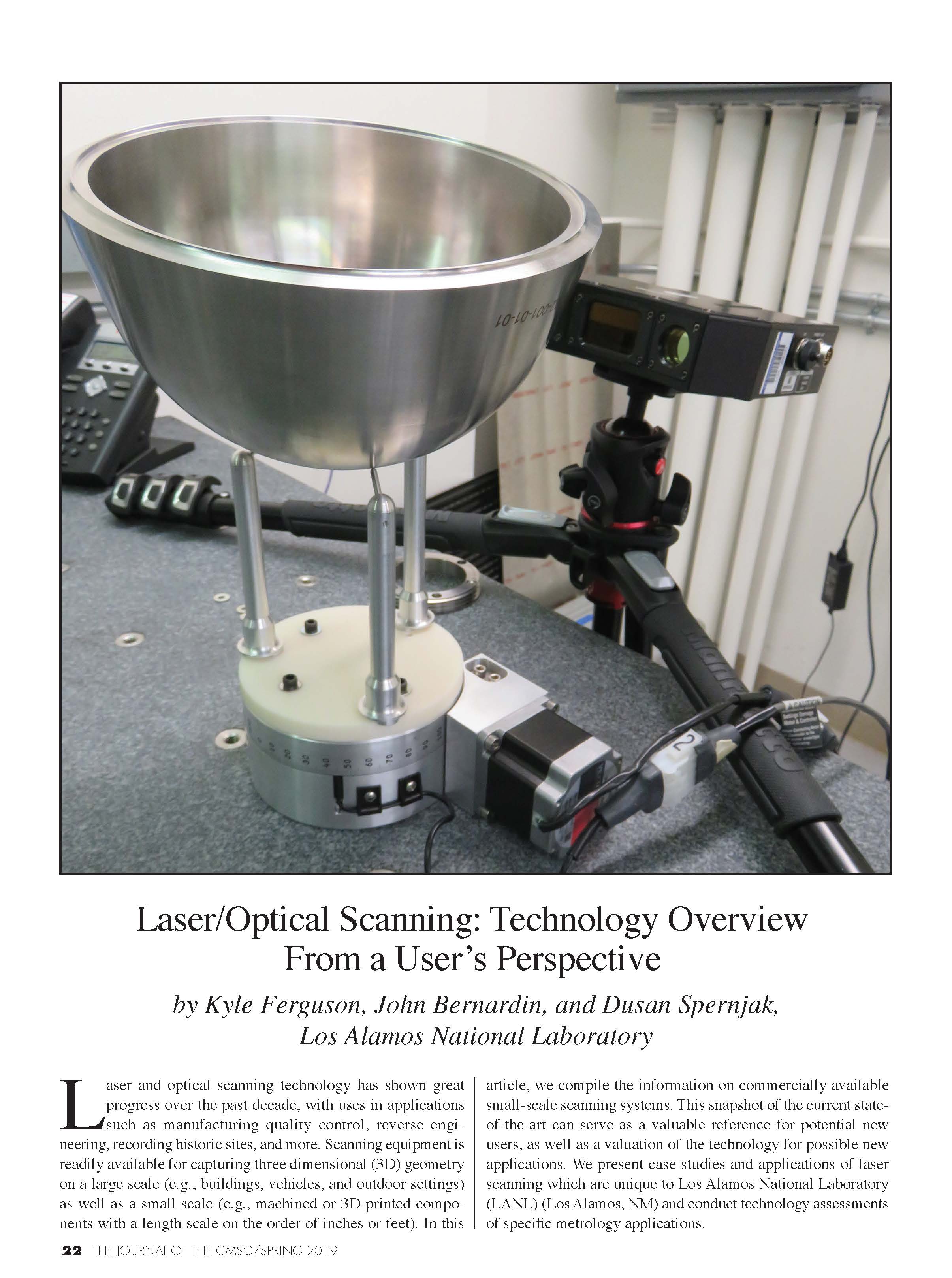 Laser/Optical Scanning: Technology Overview From a User’s Perspective