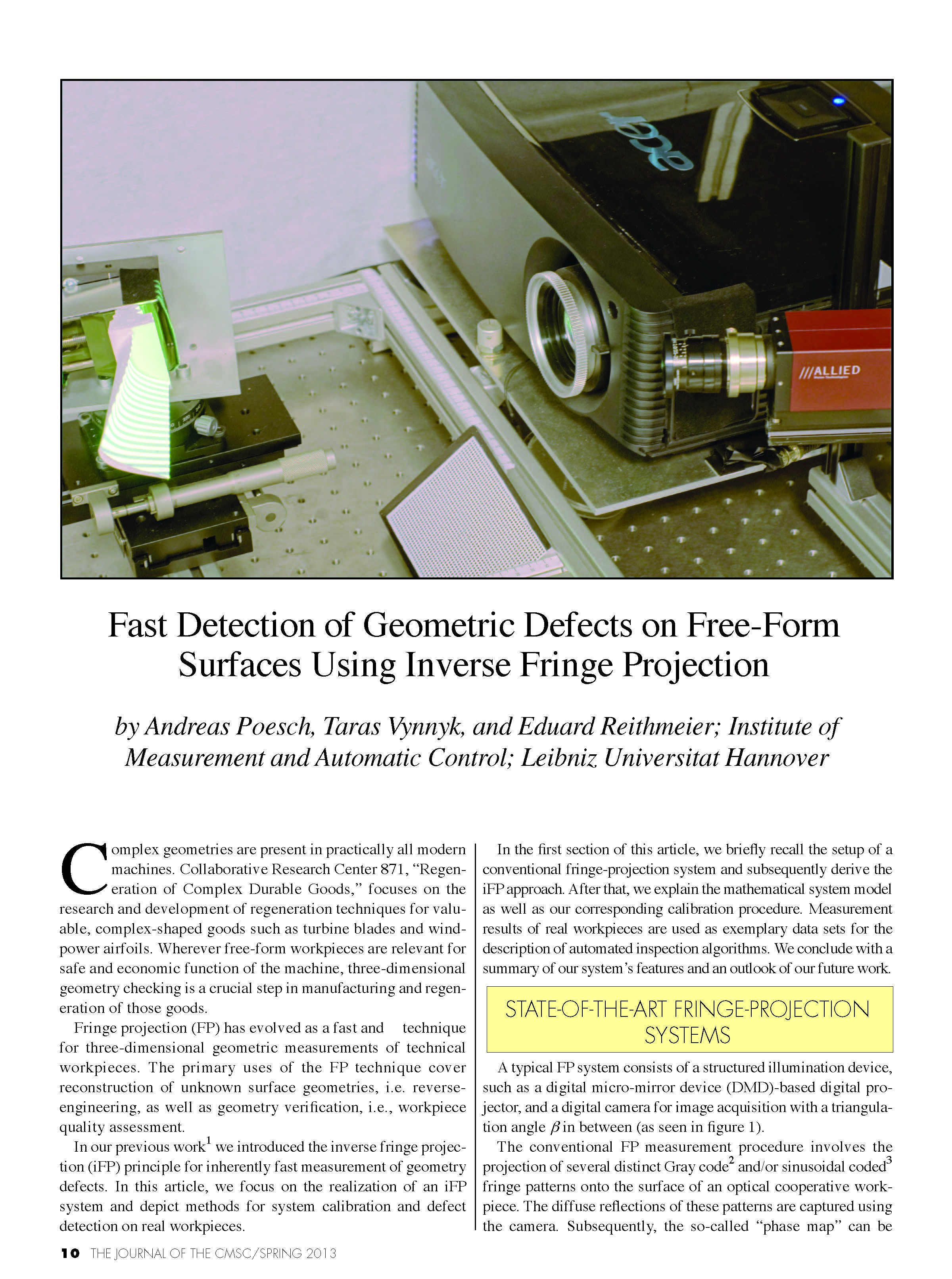 Fast Detection Of Geometry Defects On Free Form Surfaces Using Inverse