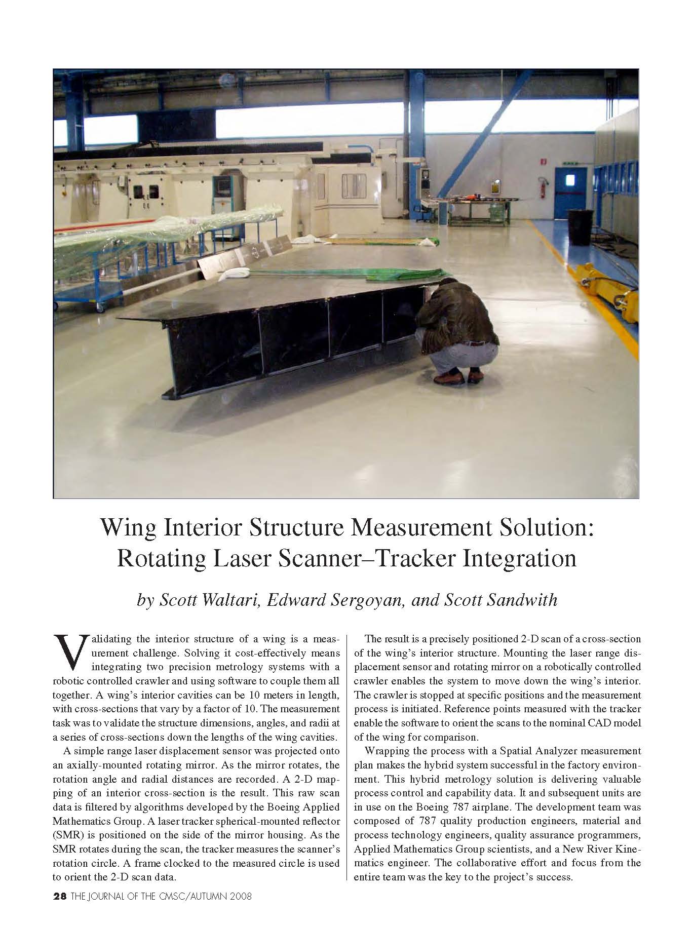 Wing Interior Structure Measurement Solution: Rotating Laser Scanner ...