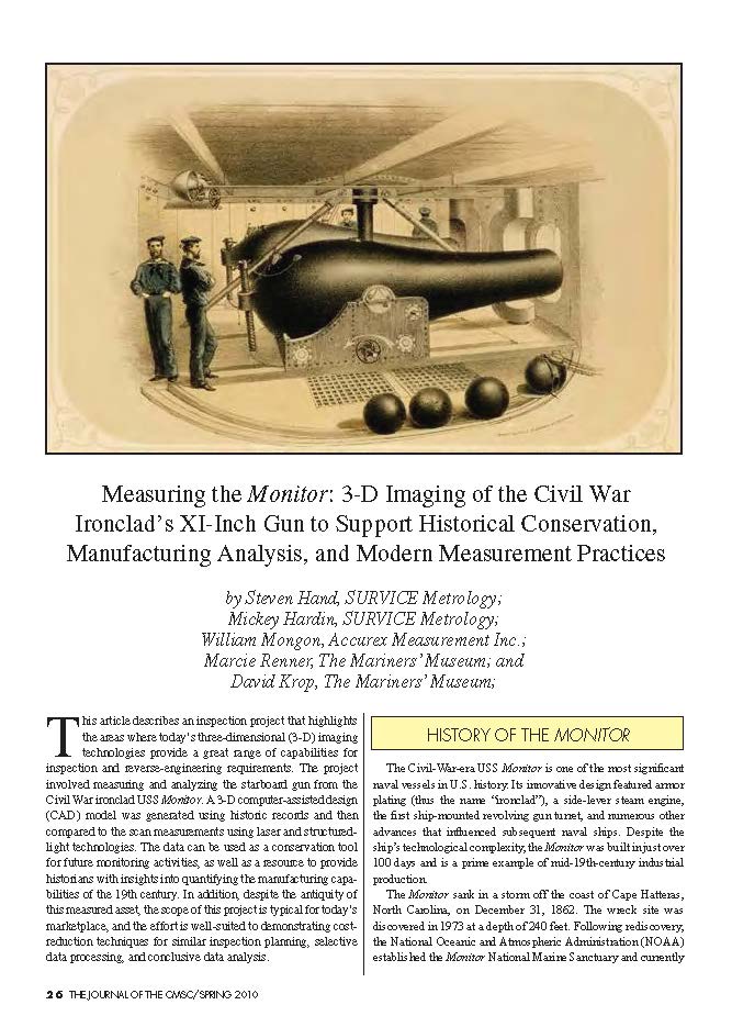 Measuring the Monitor: 3D Imaging of the Civil War Ironclad’s XI-Inch ...