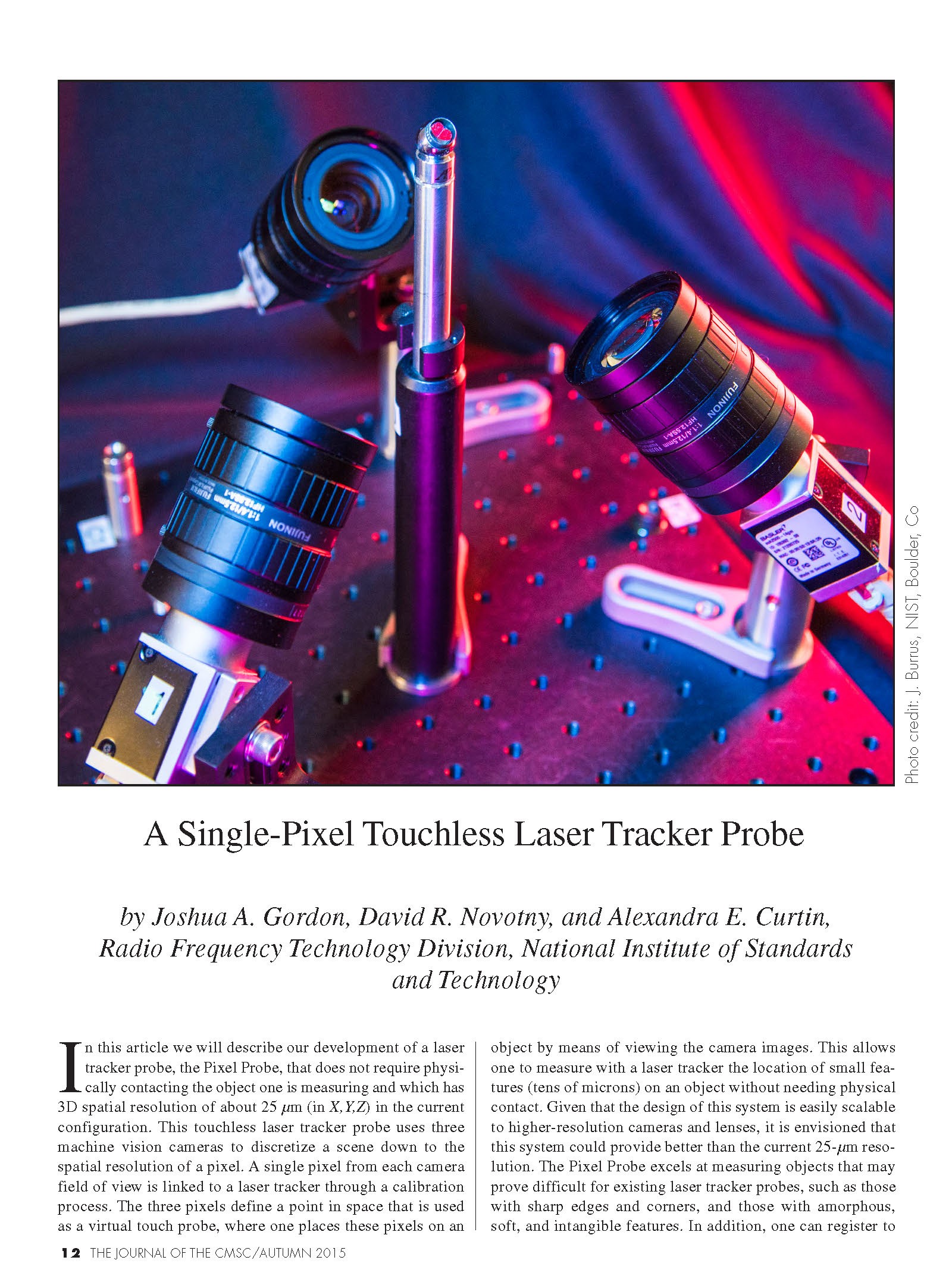 A Single-Pixel Touchless Laser Tracker Probe
