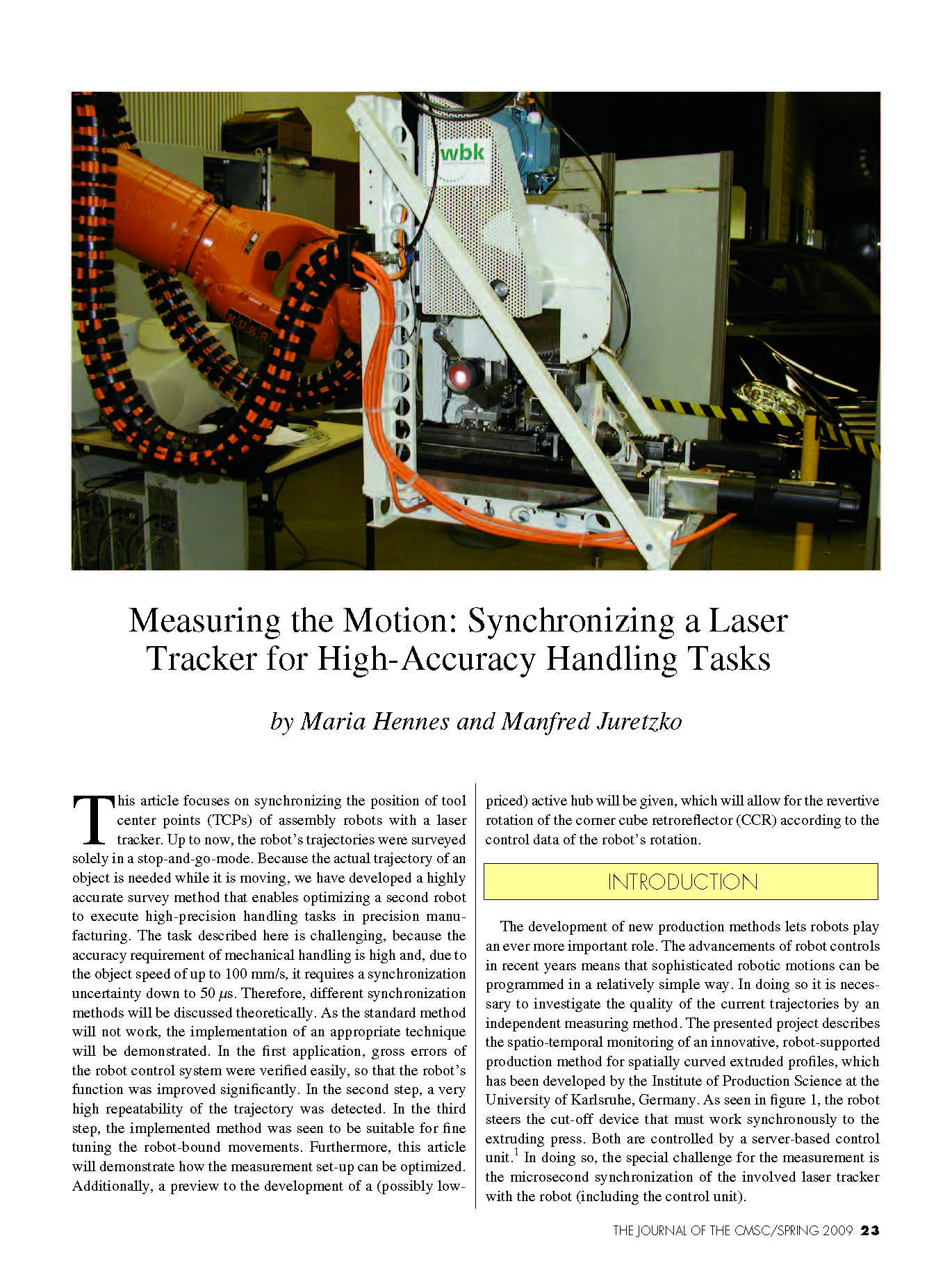 Measuring the Motion: Synchronizing a Laser Tracker for High-Accuracy ...